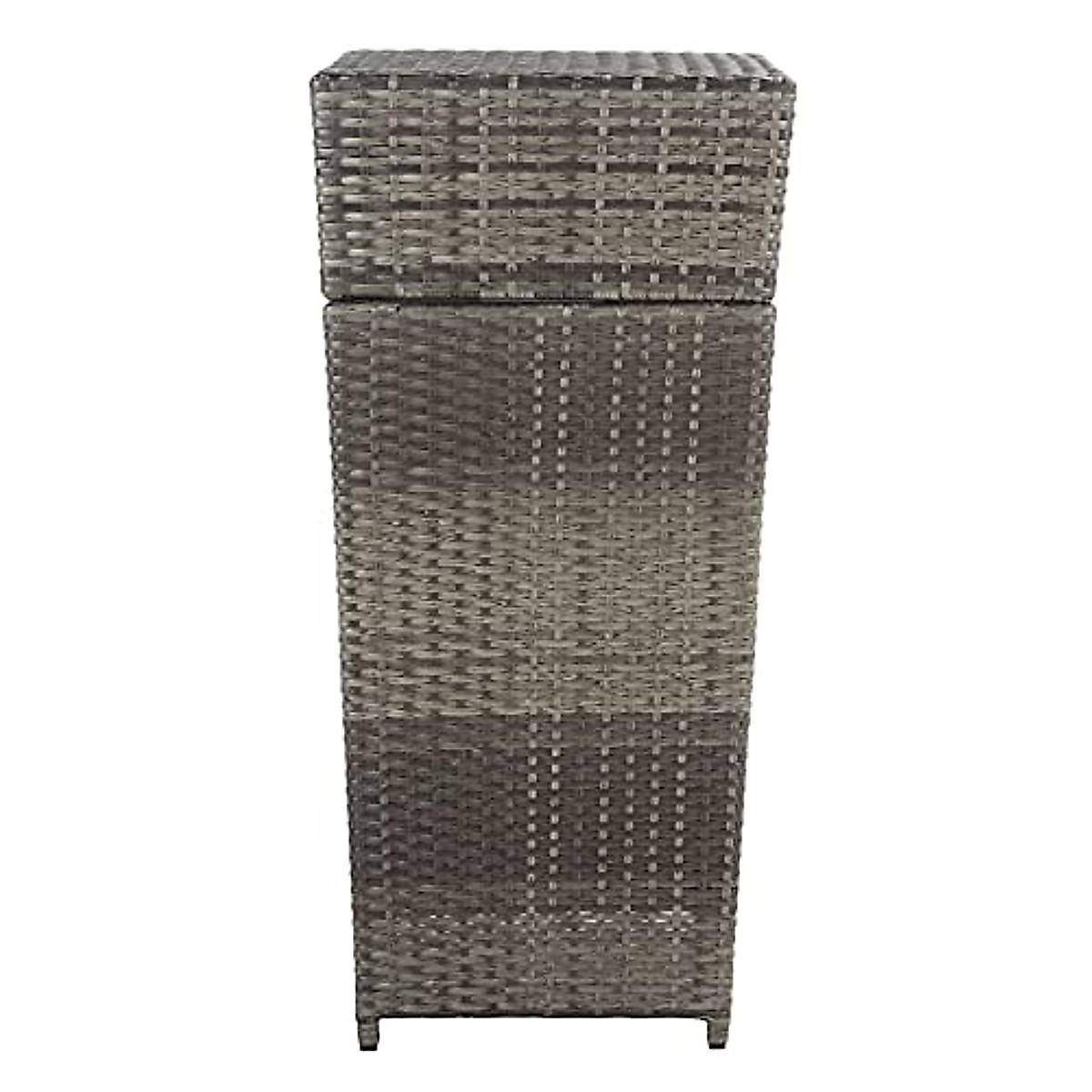 SAFAVIEH Outdoor Collection Mazeli Grey Brown Woven Square Lid Trash Bin (Fully Assembled) PAT7512C