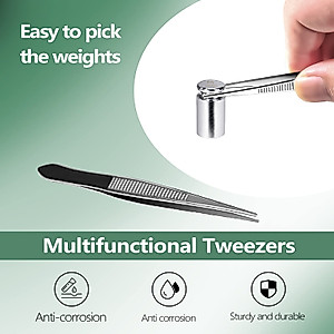 ACCT Calibration Weight, 1g 2g 5g 10g 20g 50g 100g Calibration Gram Scale Weight Set for Digital Scale Balance, Small Weights for Crafts,1 Piece Calibration Weight Tweezers(Silver)