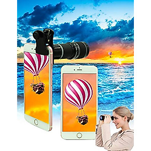 Cell Phone Camera Lens Kit,11 in 1 Universal 20x Telephoto Lens,0.63Wide Angle+15X Macro+198°Fisheye+2X Telephoto+Kaleidoscope+CPL/Starlight/Eyemask/Tripod,for Most iPhone Smartphone (Black)