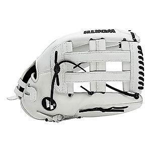 Worth | Freedom Series Slowpitch Softball Glove | 15 Inch | White/Black | Right Hand Throw