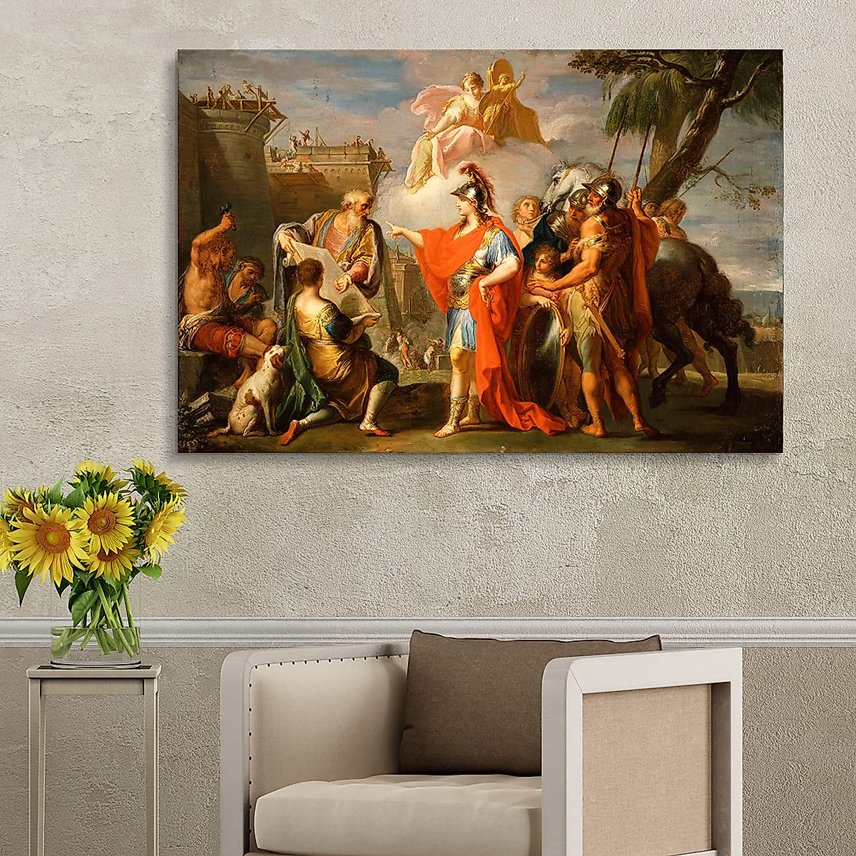 artprints1stop Canvas Print Wall Art - Alexander The Great Founding Alexandria - 48x32 inches