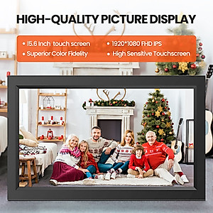 Jazeyeah 15.6 Inch Large Digital Picture Frame, Frameo WiFi Smart Digital Photo Frame with 32GB Storage and 1920 * 1080 IPS FHD Touch Screen, Free Storage - Gift for Friends and Family