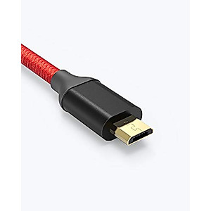 [2-Pack] Anker 6ft / 1.8m Nylon Braided Tangle-Free Micro USB Cable with Gold-Plated Connectors for Android, Samsung, HTC, Nokia, Sony and More (Red)