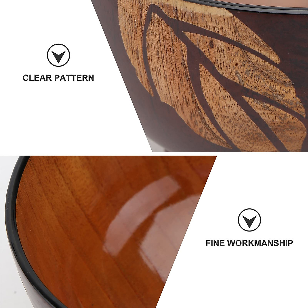 Cabilock Decoration Storage Containers Wood Bowl| Wooden Bowls for Food Wooden Salad Bowl Calabash Bowls 4.48 Bowl for Japanese Ramen Bowls