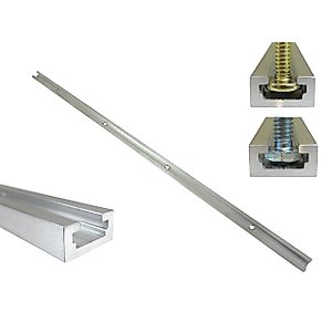 24" Aluminum T Track 3/4" by 3/8" Slot, Accepts 1/4" Hex Bolts, 1/4" or 5/16" T Bolts, Countersunk Holes Every 6" 112110