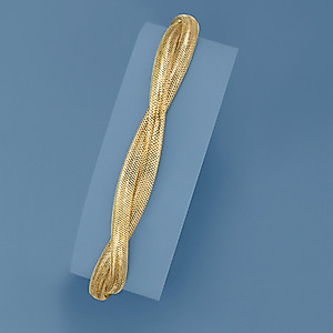 Ross-Simons Italian 14kt Yellow Gold Double-Mesh Bangle Bracelet. 8 inches