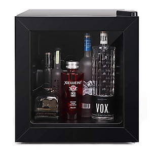 Watoor 1.1 Cu Ft Mini Freezer Display Freezer with LED Light 2 Removable Shelves 7 Temperature Settings -8°F to 14°F Perfect for Liquor and Ice Cream