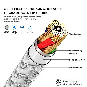 Apple MFi Certified iPhone Charger Fast Charging 3 Pack 10 FT Lightning Cable Nylon Braided Long iPhone Charger Cord Compatible with iPhone 13/12/11 Pro/MAX/XR/XS/X/8/7/Plus/6S/6/SE/5S/iPad and More