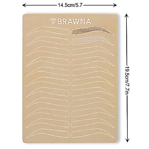 BRAWNA 6 Pack PMU Practice Skin for Microblading and Microshading Eyebrows - Inkless - Double-Sided - PMU Supplies