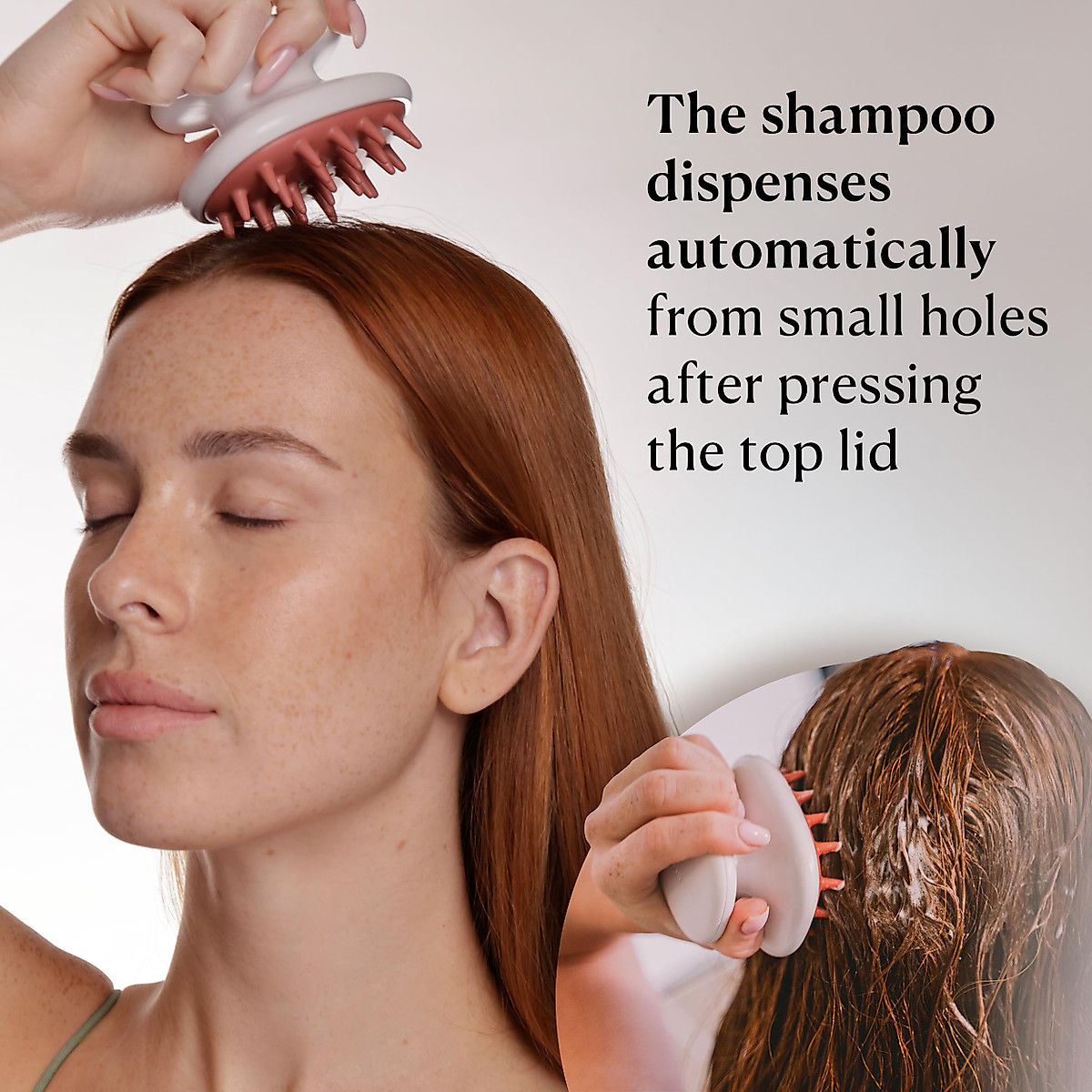 KAMEDIS Scalp Massager Shampoo Brush: Soft Silicone Scalp Exfoliator, Soothes Dry Scalp and Hair, & Scrubs Away Dandruff
