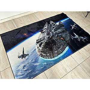 Millenium Falcon Rug, Starwars Rug, Boy Room Rug, Fantastic Rug, Home Decor Rug, Area Rug, Soft Rug cv465.1 (23”x31”)=60x80cm=1.9 ft x2.6 ft