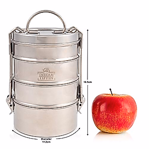4 Tier Indian-Tiffin Stainless Steel Small to Medium Tiffin Lunch Box