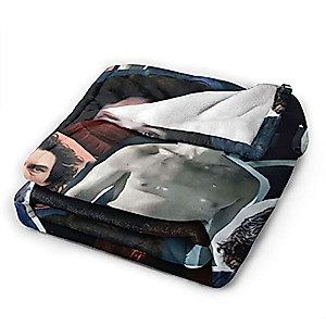 Blankets Adam Driver Kylo Ren Adam Sackler Soft and Comfortable Warm Fleece Throw Blankets Yoga Blankets Beach Blanket Picnic Blankets for Sofa Bed Camping Travel … (Black, 80"x60")