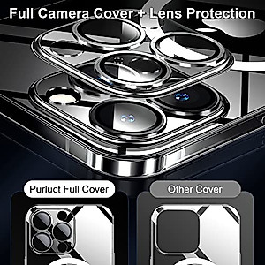 Purluct Magnetic Slim Designed for iPhone 13 Pro Max Case[Compatible with MagSafe],Thin Finish Skin Hard Back Case [Non Yellowing] Ultra Protective Fit Cover with Camera Protection 6.7 Inch (Clear)