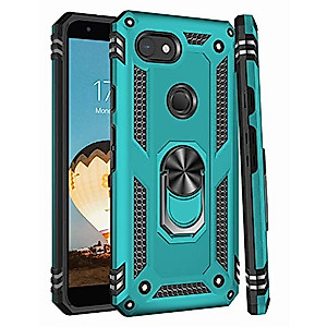 LUMARKE Google Pixel 3A Case with Screen Protector,Pass 16ft. Drop Tested Military Grade Cover with Magnetic Ring Kickstand Car Mount Holder,Protective Phone Case for Google Pixel 3A Teal