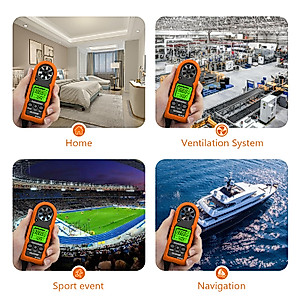 GOLDCHAMP Mini Anemometer Handheld, Digital Wind Speed Meter Anemometer Handheld Wind Gauges for Measuring Wind Speed Temperature and Wind Chill for Shooting Windsurfing Fishing Hunting