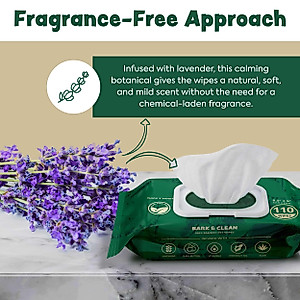 Dog Wipes for Cleaning and Deodorizing - 8.5" x 9" Bamboo Pet Wipes - Compostable, Hypoallergenic Puppy Wipes - Dog Wipes for Paws, Butt, and Body (110 Wipes (1 Pack of 110))