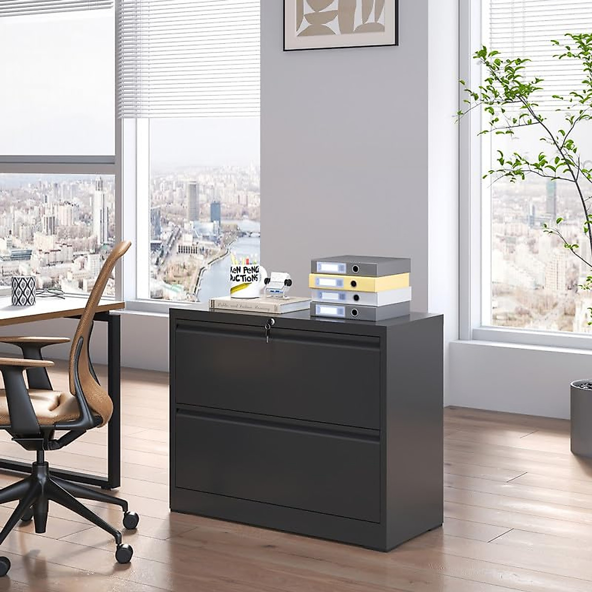 BIZOEIRON Lateral File Cabinet,Steel Storage File Cabinet for Letter/Legal/F4/A4 Size…