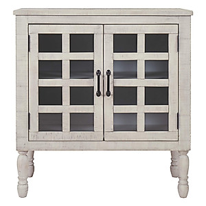 Signature Design by Ashley Falkgate Cottage Farmhouse Accent Cabinet, White