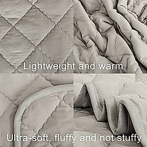 NTBAY Down Alternative Toddler Comforter, Lightweight and Warm Solid Color Baby Crib Quilted Blanket, 39x47 inches, Smoke Grey