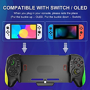Sefitopher Switch Controller, One Piece Joy Pad Replacement for Nintendo Switch Joycons, Support Turbo, 6-Axis Gyro, Dual Motors Vibration, Wake-up Function, Suitable for Big Hand Players