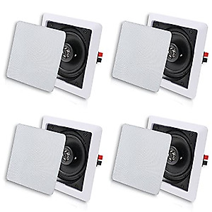 Herdio Bluetooth Ceiling Speakers, 320W 5.25 Inch Flush Mount in Wall Speakers Surround Sound System, Perfect for Home Theater, TV, Bathroom, White, 2 Pairs
