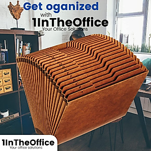 1InTheOffice Expanding File Folder A-Z, Alphabetical File Organizer, Accordion File Organizer, 21-Pocket Expanding File Folder, Letter Size