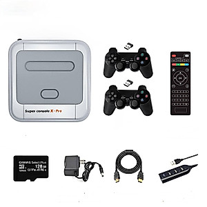 Retro Wi Fi Super Console X Pro S905 X4 K H D Mini T V/Video Game Consoles for P S P/P S1/ D C/ N64 K O D I Dual System Built-in50000 Games