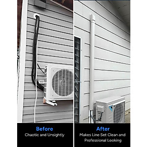 Toutgood 5'' 20Ft Mini Split Line Set Cover for Ductless Air Conditioners and Heat Pumps Systems Tubing Decorative, Upgraded UV-Proof Strong&Durability PVC Pipe