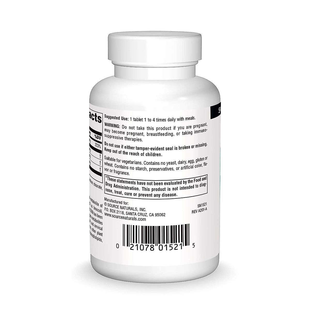 Source Naturals DIM, Diindolylmethane 100mg with BioPerine, Vitamin E & More - 60 Tablets