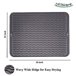 Dish Drying Mat Silicone Drying Mat Heat Resistant Mat for Kitchen Counter Sink Fridge Drawer Liner