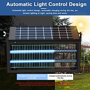 Solar Bug Zapper Outdoor / Indoor Waterproof, High Powered 4200V Mosquito Killer,Camping,Patio,Garden Insect Repellent Charging Killing Artifact