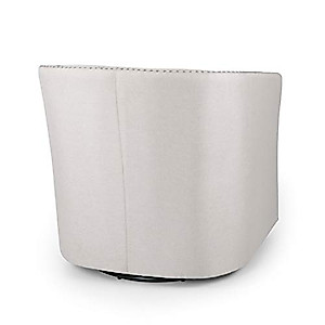 Christopher Knight Home Octavia Contemporary Fabric Swivel Chair, Wheat, Black 31.25D x 30.25W x 31.25H in