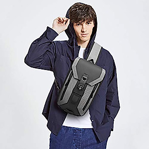FLO-MOTOR Anti-Theft Sling Chest Bag with USB Large Shoulder Crossbody Backpack
