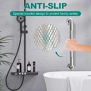 2 Pack 16 Inch Grab Bars for Bathtubs and Showers, Safety Bathroom Shower Grab Bars for Seniors Holds up to 500LBs, Handicap Grab Bars Stainless Steel, Anti Slip Shower Handle for Wall, Elderly