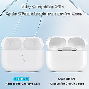 OLEBAND Replacement Charging Case Comppatible for Airpods Pro & Pro 2 Case,Easy to Pair Air pods Pro Earbuds with Pairing Button,Support Both Wired and Wireless Charging,for iPods Pro Charging case