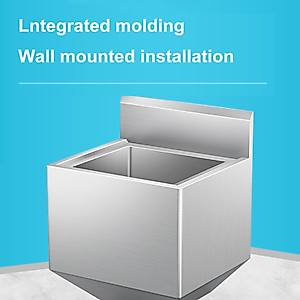 Stainless steel sink, practical sink, multifunctional sink, suitable for hotels, restaurants, kitchens, garages, industries, laundry rooms, workshops(50x45x50cm/19.6x17.7x19.6in)