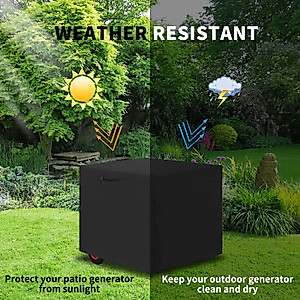 Easy-Going Outdoor Generator Cover 32x24x24 inch Waterproof UV Resistant Universal Generator Cover, Black