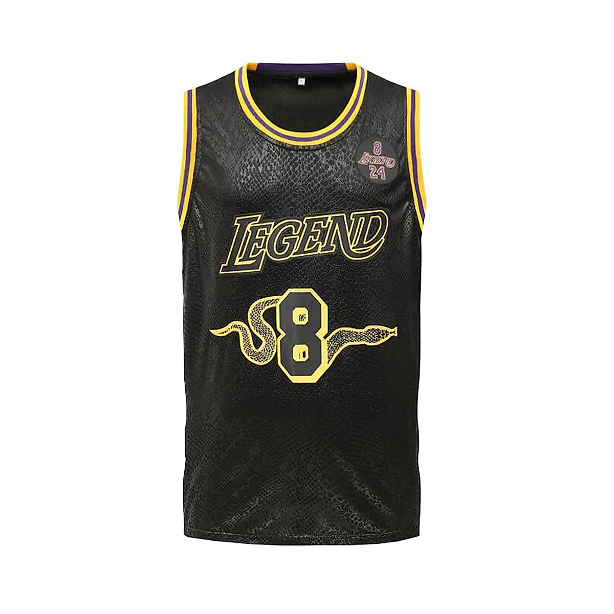 Livrania Youth #8 Legend Basketball Jersey Kids Boys #24 Sports T-Shirt Jerseys Children Stitched Clothing for Gifts(8/24-Youth-Black-M)