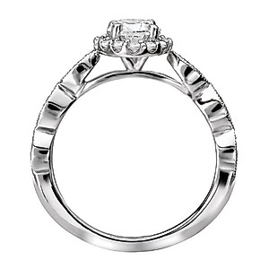 Vintage Oval Engagement Rings for Women White Gold 1-1/3 Carat(ctw) Moissanite Engagement Rings Platinum Plated Silver 10K 14K 18K Gold Wedding Anniversary Promise Rings with Text Engraving(18K Gold)