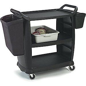 CFS CC11SH03 Polycarbonate Silverware Bin for Bussing Cart, 11" Length x 18" Width x 11" Height, Black