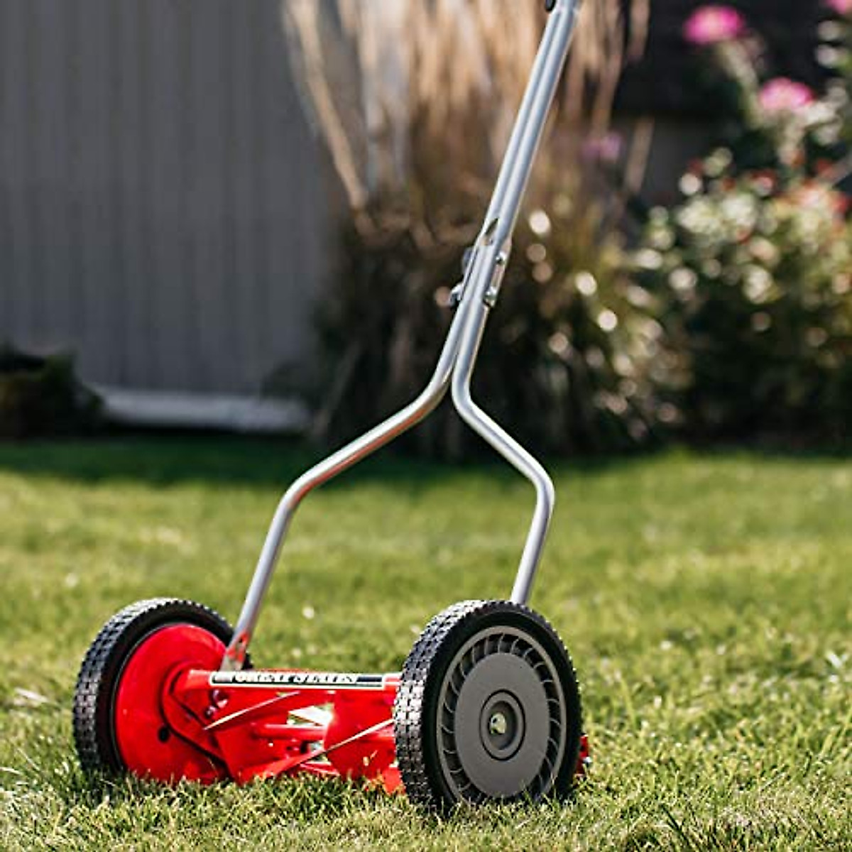 Great States 304-14 14-Inch 5-Blade Push Reel Lawn Mower, Red