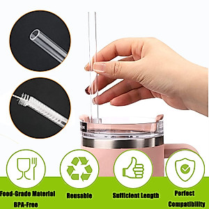 ZOFTBIGK Silicone Straw Replacement 40 oz for Stanley Adventure Travel Tumbler,6 Pcs Reusable Straws Silicone Straws with Cleaning Brush Compatible with Stanley 40oz Stanley Cup Stanley Water Jug.