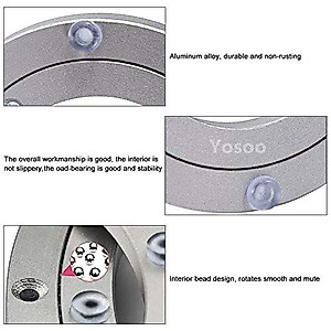 Heavy Duty Aluminium Alloy Turntable Bearing Furniture Rotating Bearing Turntable Round Dining Table Smooth Swivel Plate (Size:10Inch)