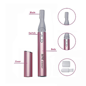 Tongtletech Mini Rotatable Lady Shaver Electric Bikini Facial Precision Trimmer Eyebrow Shaper Razor Kit Underarm Leg Body Hair Remover(Battery Operated) …