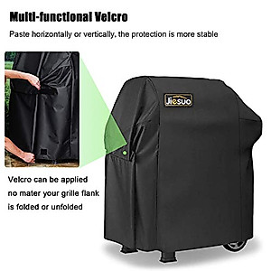 Jiesuo BBQ Gas Grill Cover for Weber Spirit and Spirit II 310: Heavy Duty Waterproof 51 Inch 3 Burner Weather Resistant Ripstop Outdoor Barbeque Grill Covers