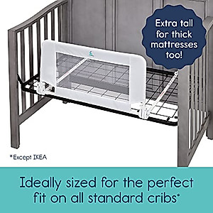hiccapop Convertible Crib Bed Rail for Toddlers | Crib Rail Guard, Toddler Bed Rail for Crib | Baby Bed Rail Guard with Reinforced Anchor Safety