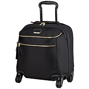 TUMI Voyageur Oxford Compact Carry On Suitcase - Luggage for Women & Men with Wheels - Black & Gold Hardware