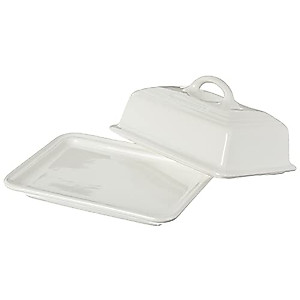 Le Creuset Stoneware European Butter Dish, White