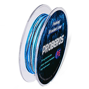 JENPECH 100m Braided Fishing Line, 4 Trands Tear Resistance PE Braided Fishing Tackle for Angling Camouflage Green 1.0